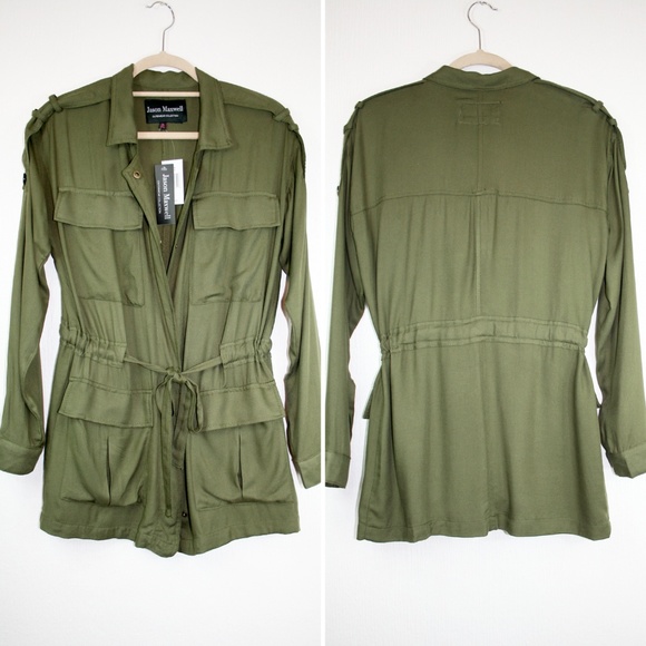 jason maxwell | Jackets & Coats | Olive Belted Anorak Jacket Nwt | Poshmark